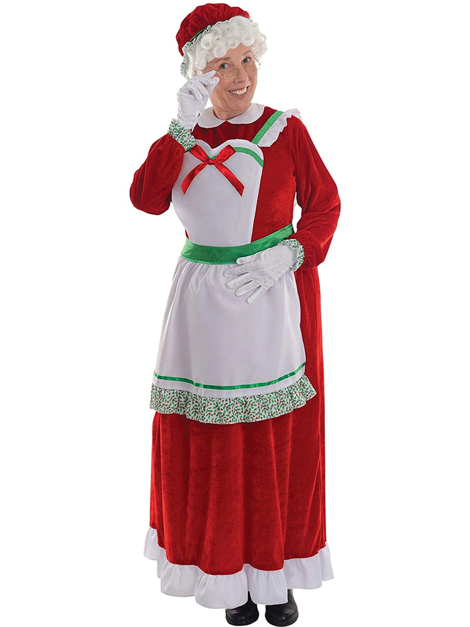 Inevnen Mrs. Claus Christmas Costume Women Plus Size Red Maid Costumes ...