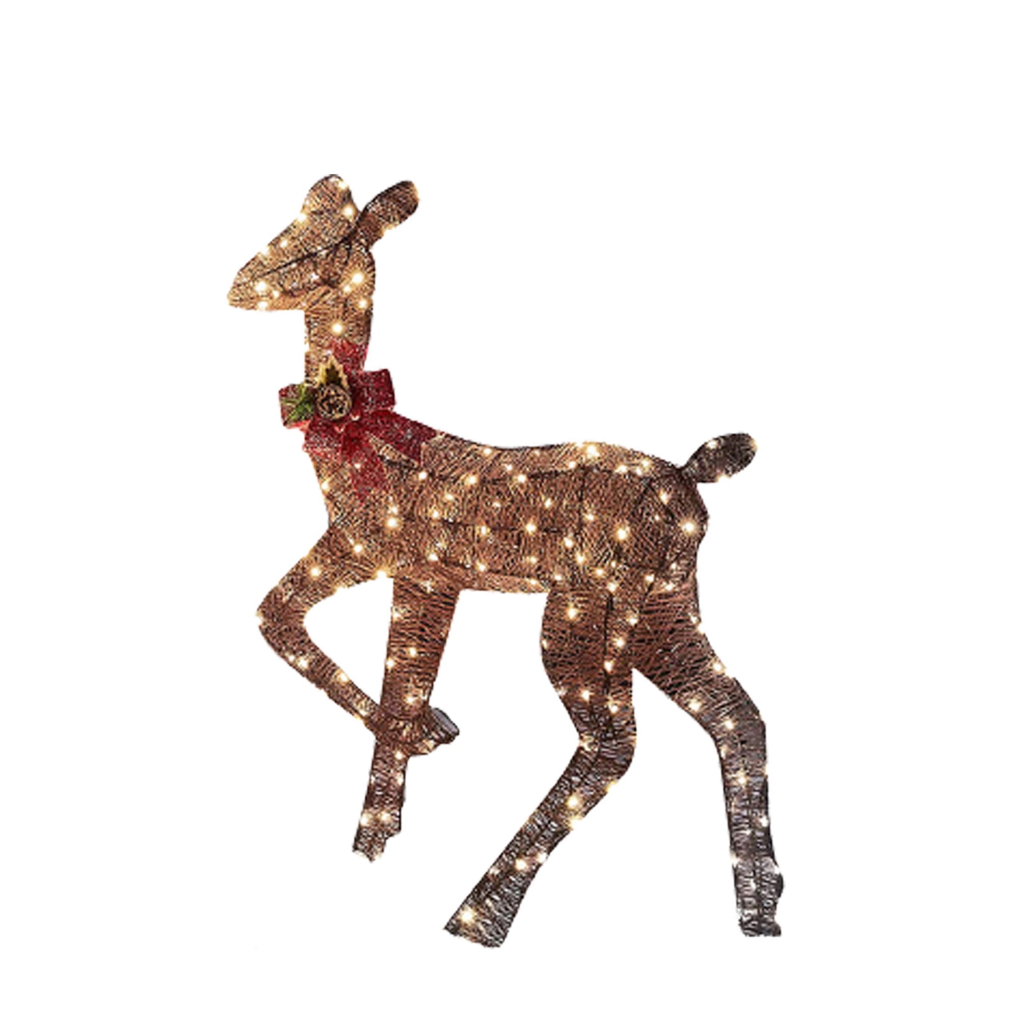 Inevnen Pre-Lit Light Up Deer Lighted 2D Christmas Reindeer Indoor ...