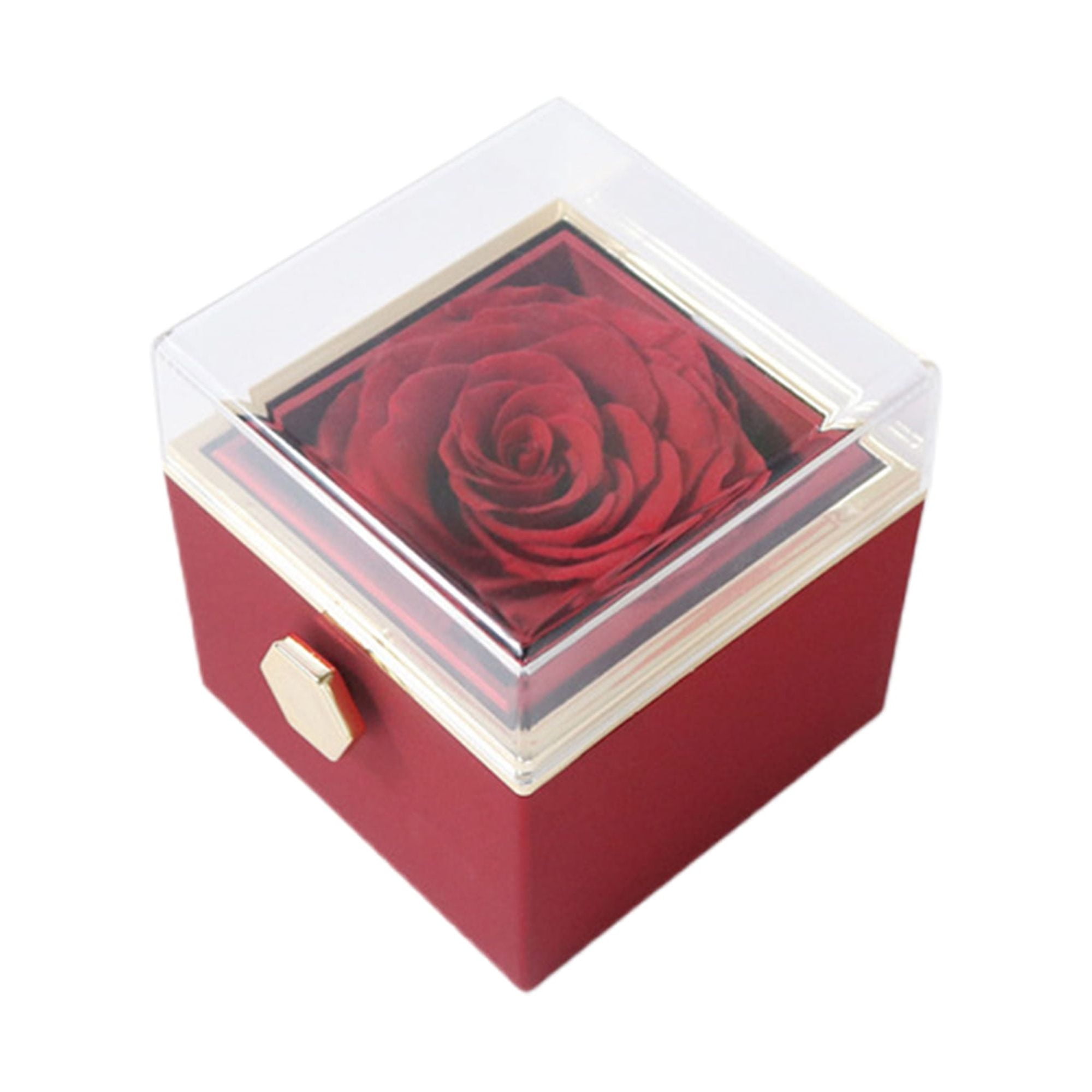 Inevnen Preserved Eternal Rose Rotating Gift Box Jewelry Box for ...