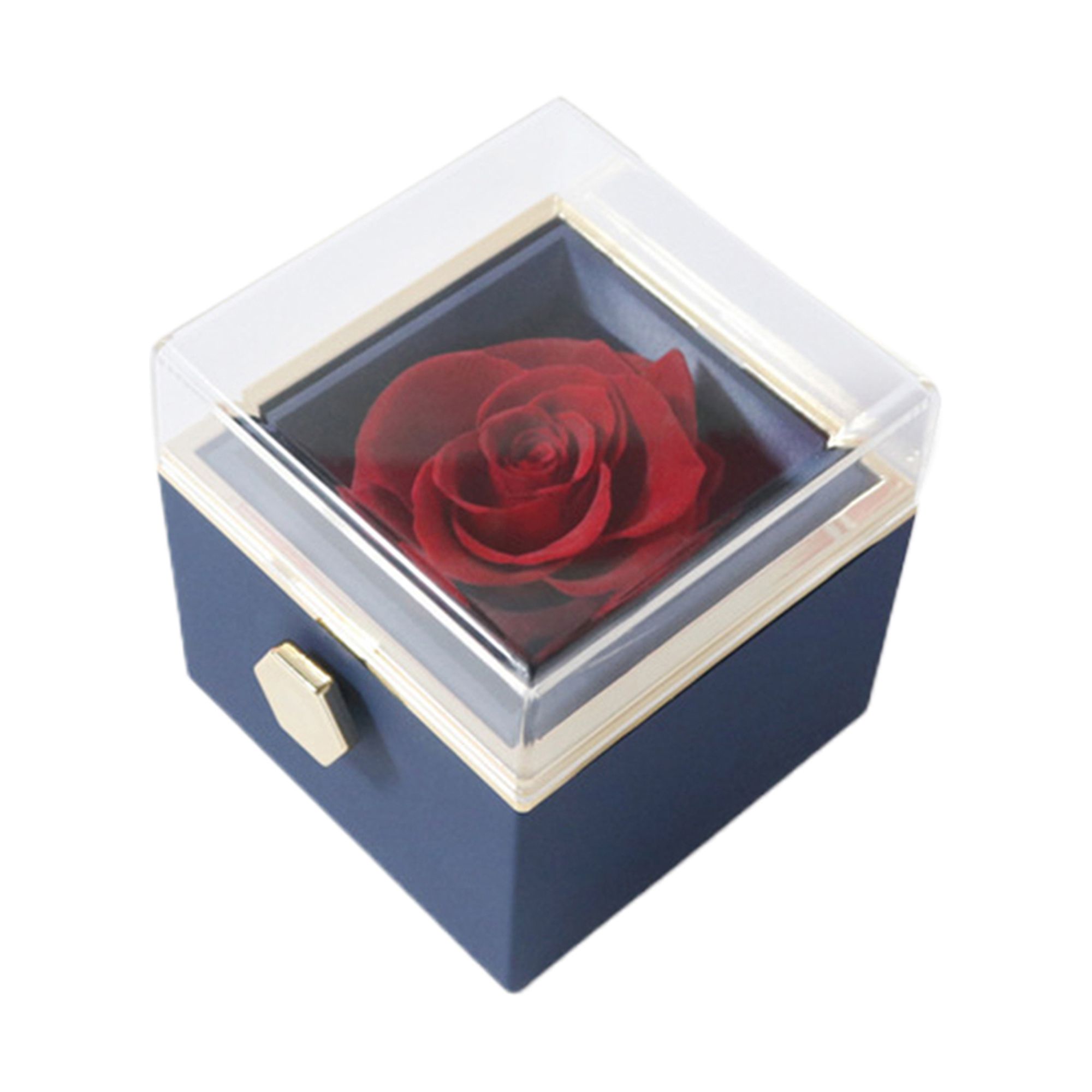 Inevnen Preserved Eternal Rose Rotating Gift Box Jewelry Box for ...