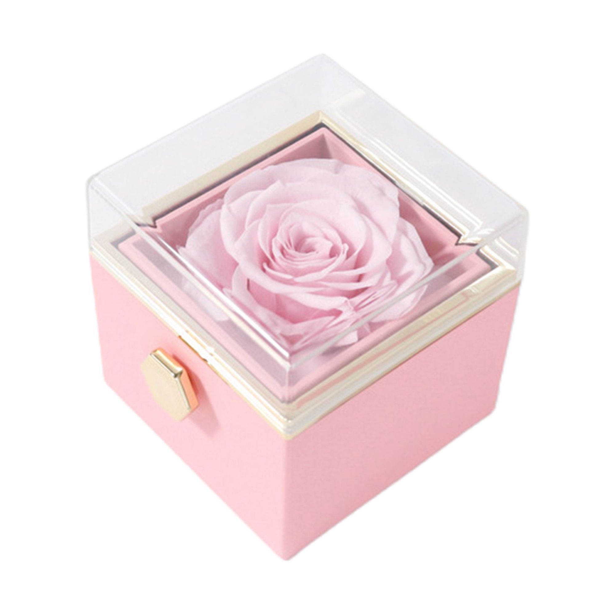 Inevnen Preserved Eternal Rose Rotating Gift Box Jewelry Box for ...