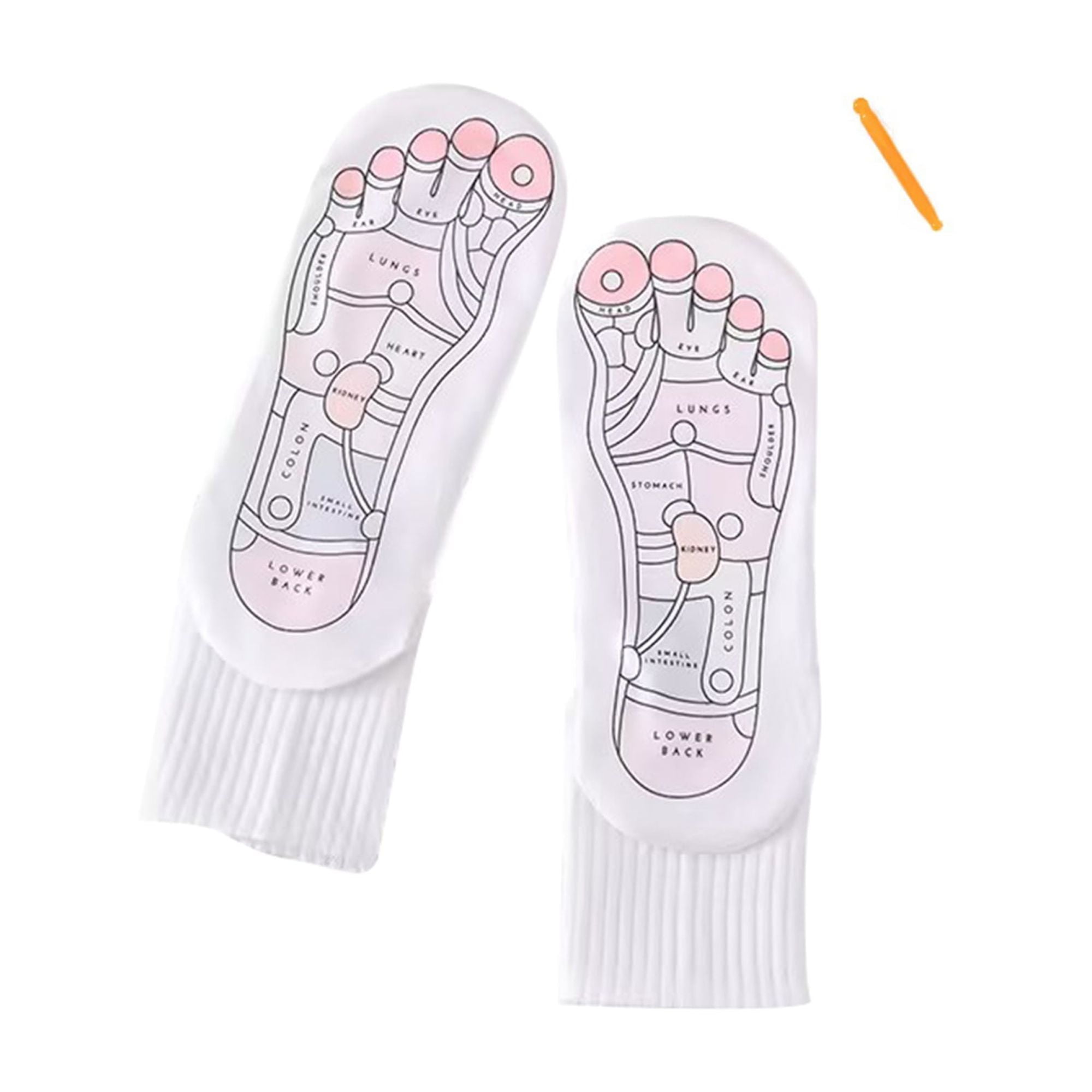 Inevnen Reflexology Socks Pain Relief Acupressure Socks with English ...
