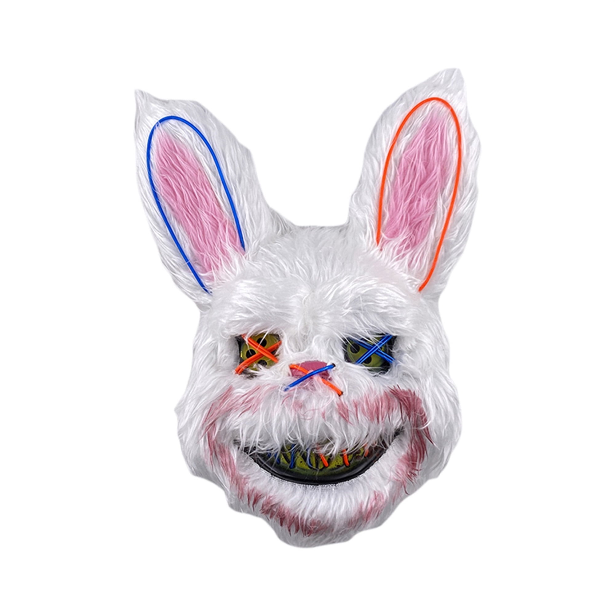 Inevnen Scary Rabbit Facewear Light up LED Halloween Facewear Bunny ...