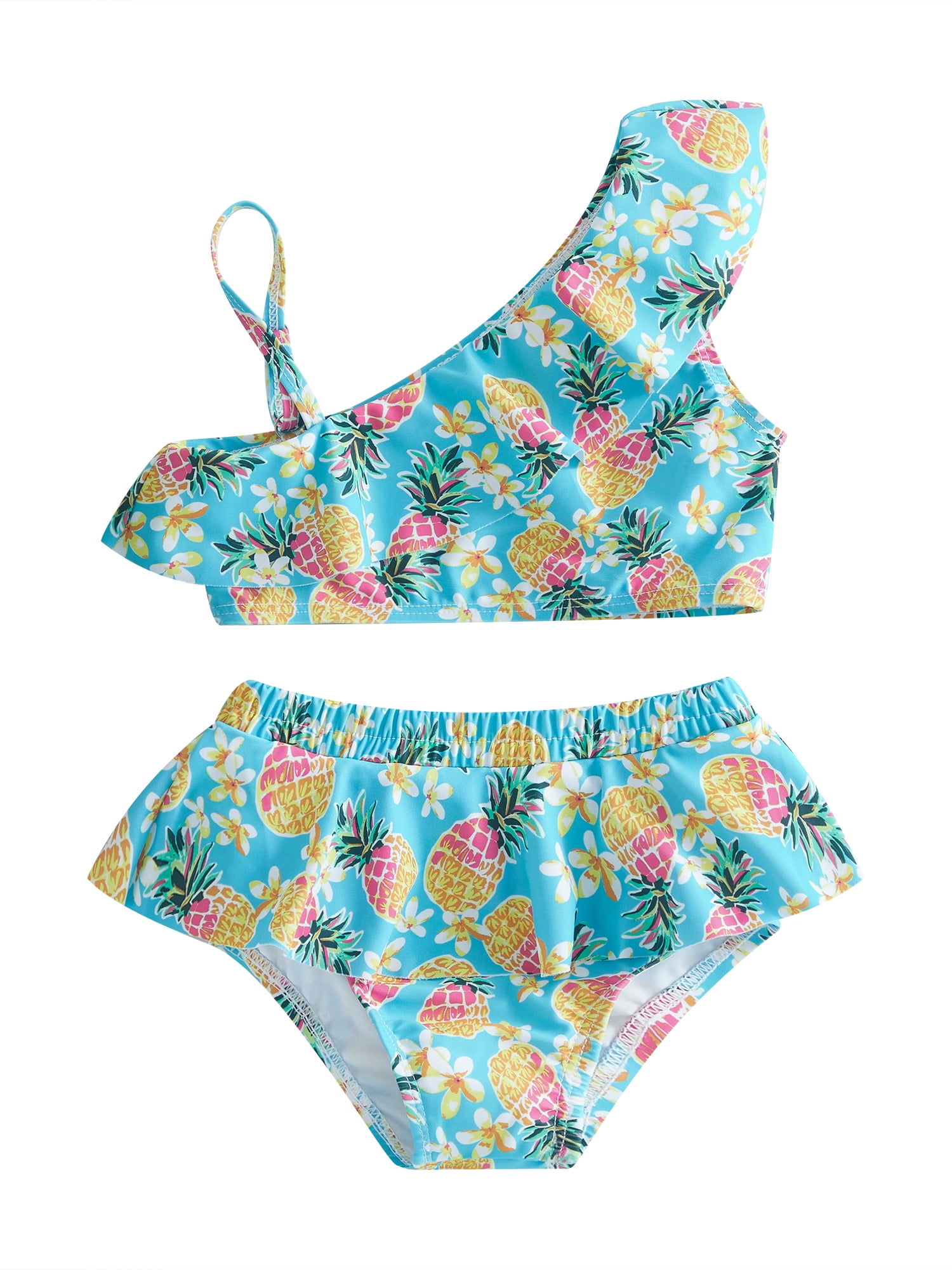 Inevnen Toddler Infant Baby Girl Swimsuit One Shoulder Bathing Suits 2 ...