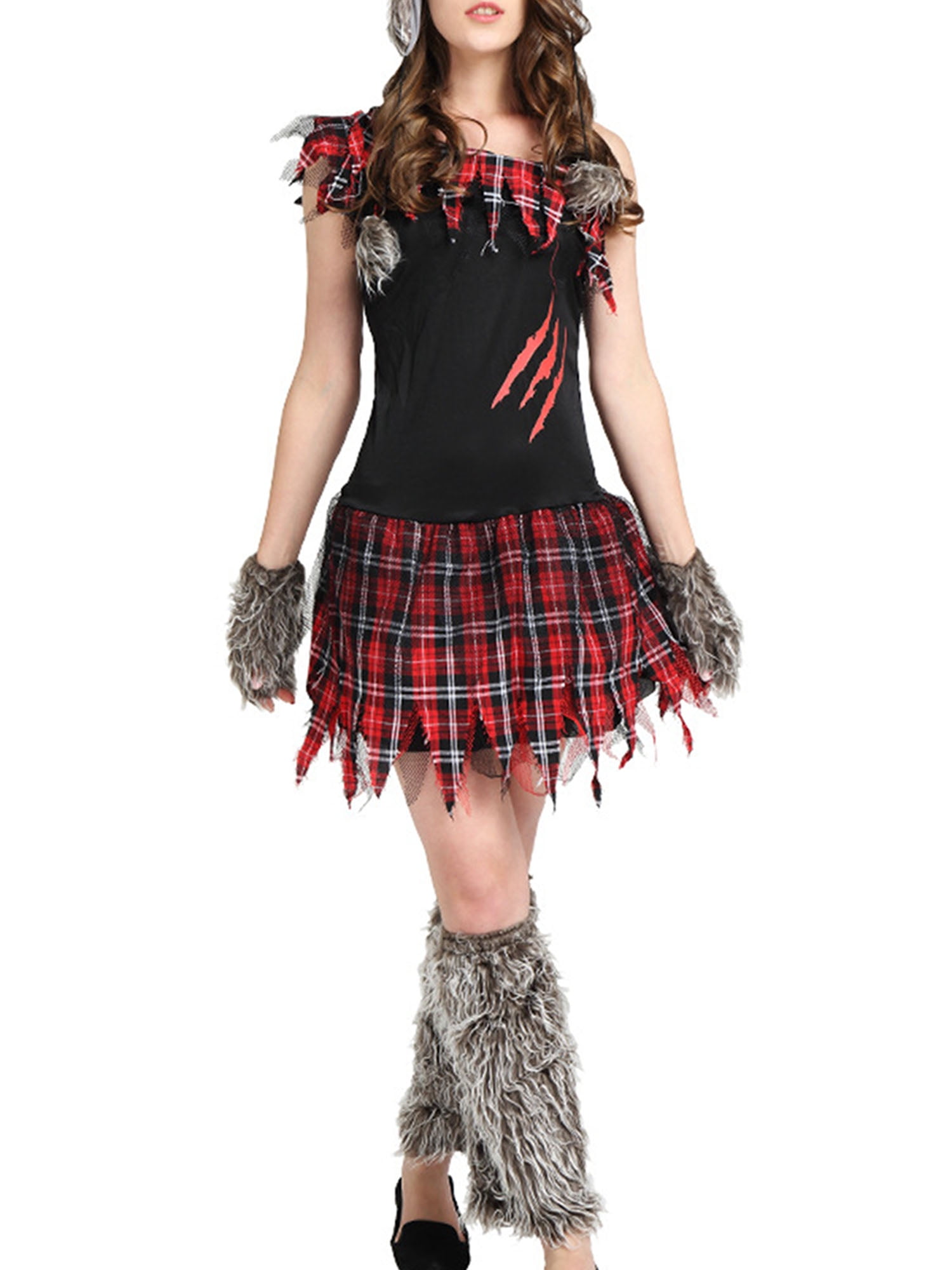 Inevnen Women Halloween Werewolf Costume Festivals Rave Party Uniforms ...