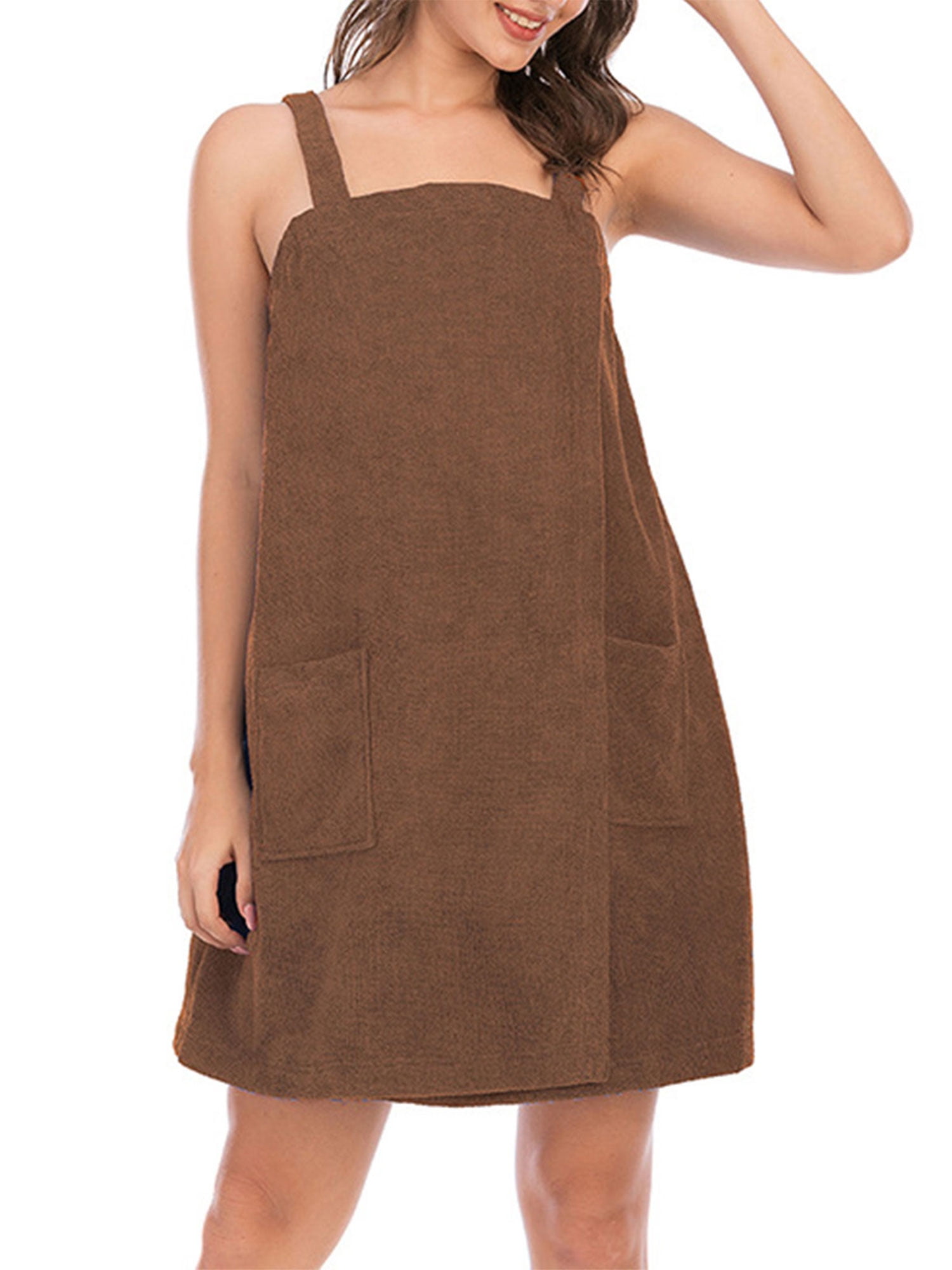 Inevnen Women Robe Dress, Soft Sleeveless Lightweight Bathrobe Loose ...