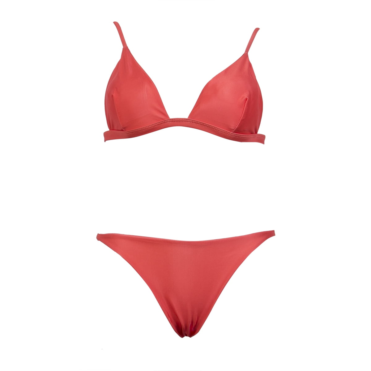 Inevnen Women Solid Color Bikini Set Spilt Low Waist Thong Bathing Suit ...