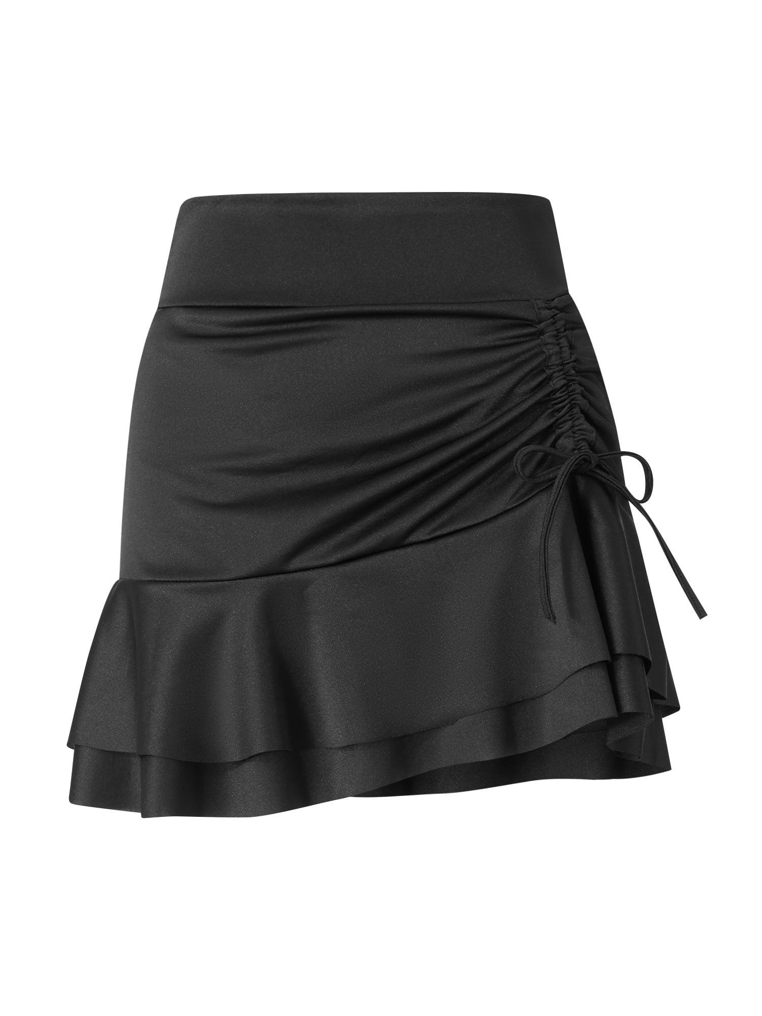 Inevnen Women's High Waisted Adjustable Drawstring Ruffle Swim Skirt ...