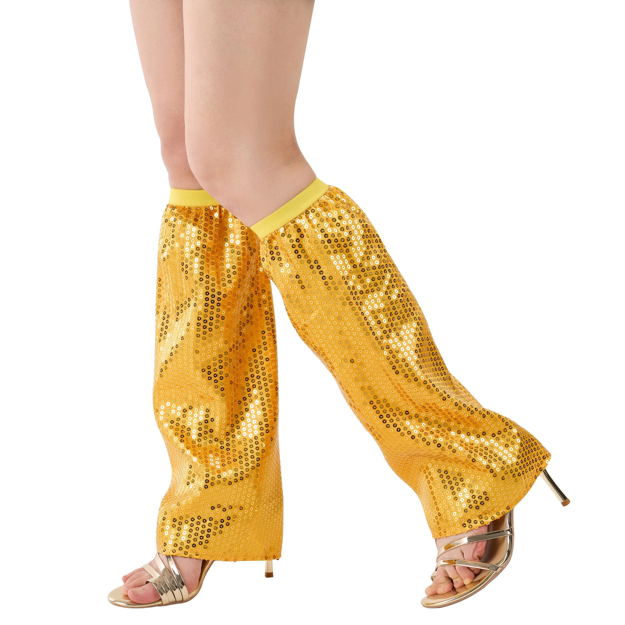 Inevnen Women's Sequin Leg Sleeves Sparkly Long Knee High Leg Warmers ...