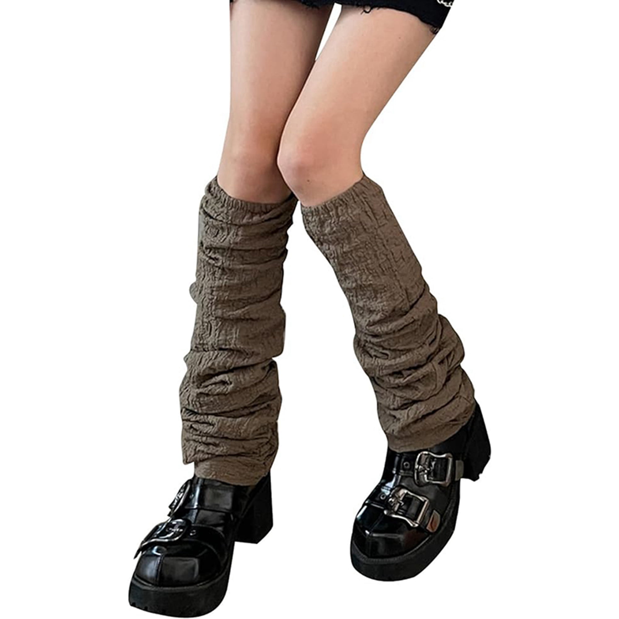 Inevnen Women's Textured Leg Warmers Cute Knee High Socks Ballet Boot ...