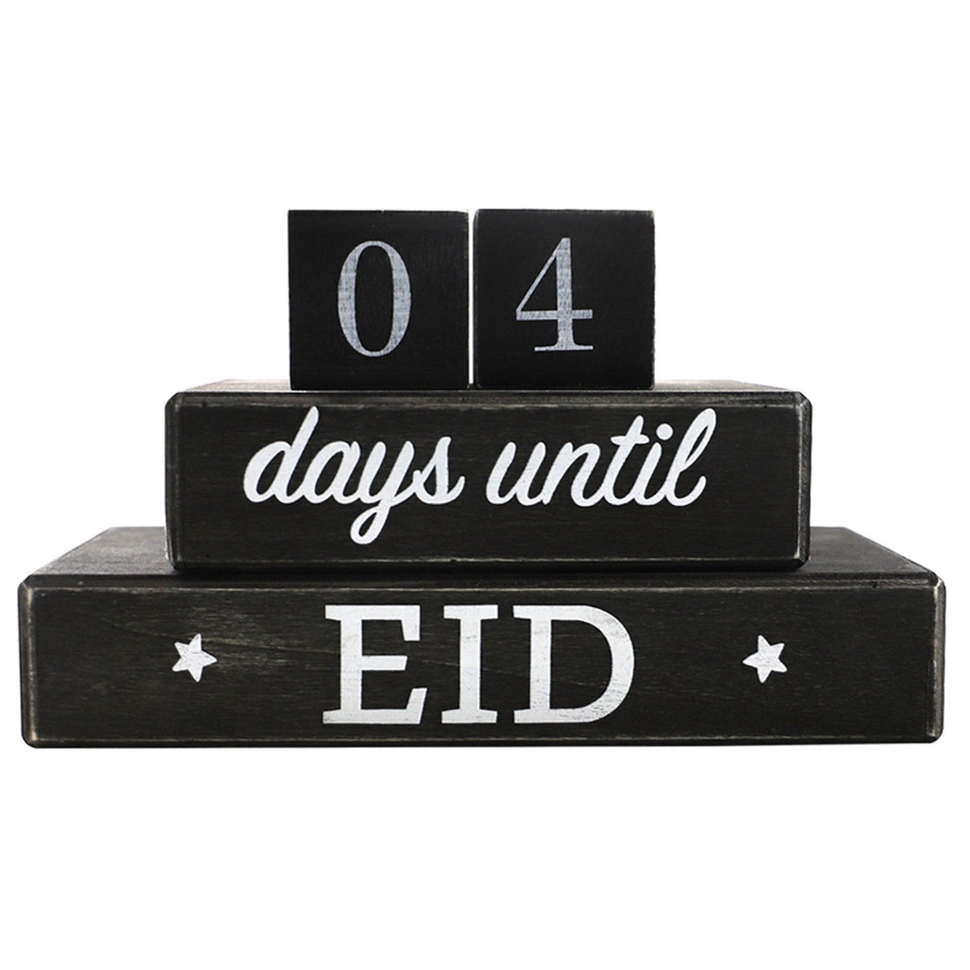 Inevnen Wooden Block Calendars Countdown Date Desk Calendar Perpetual ...