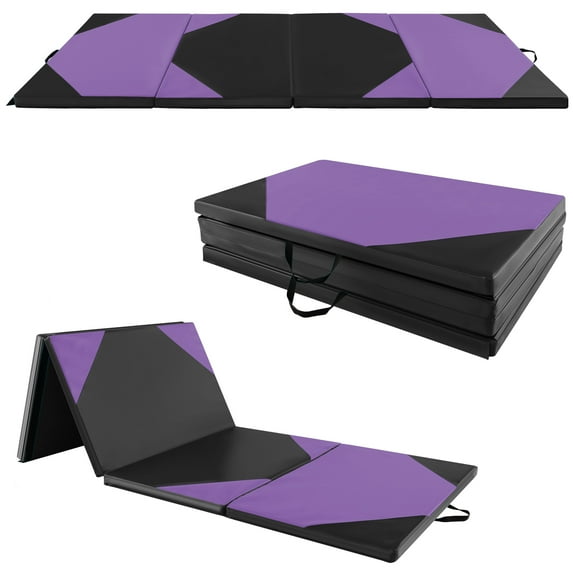 Infans 10' x 4' x 2" 4-Panel Folding Gymnastics Exercise Mat w/ Hook ...
