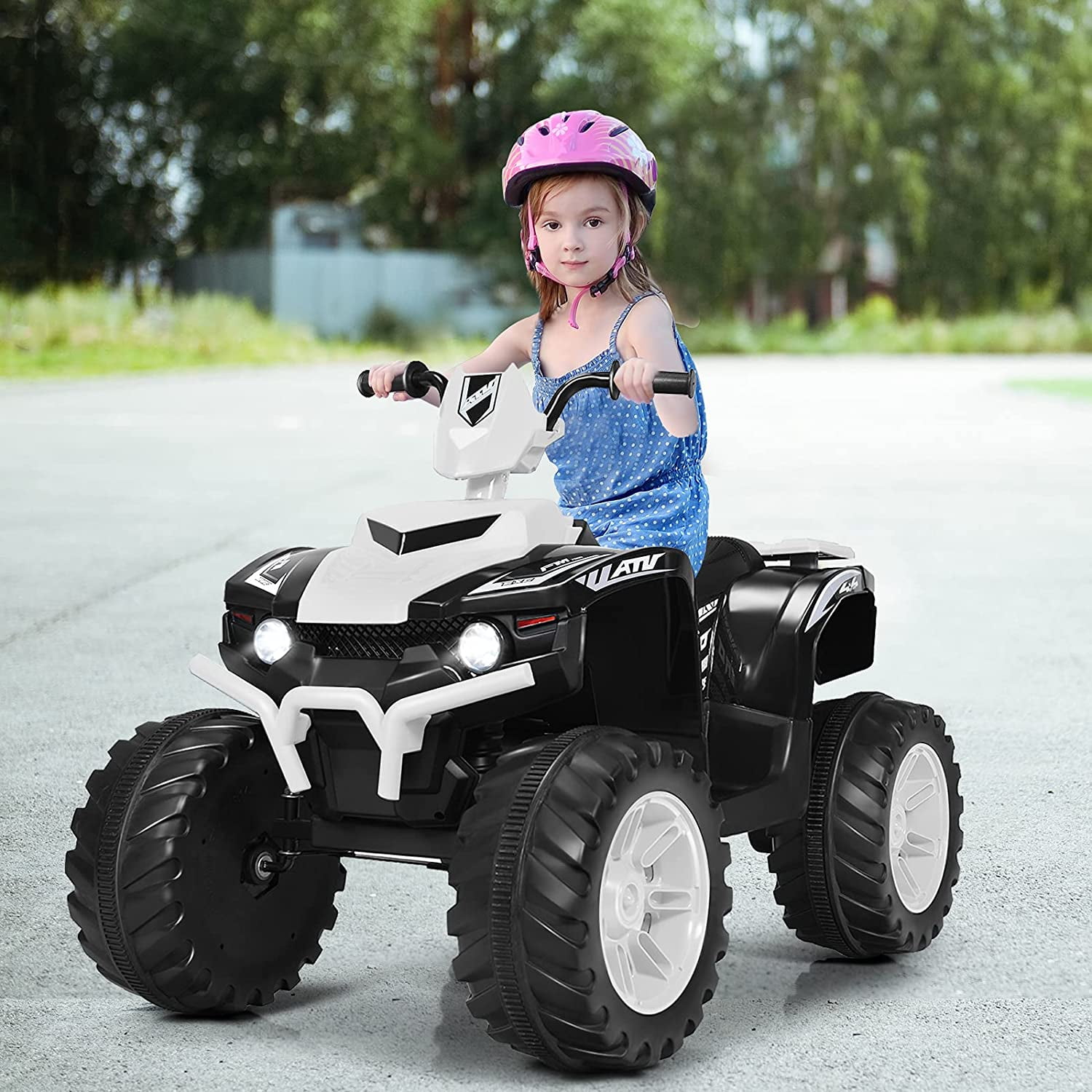 Infans 12V Kids 4-Wheeler ATV Quad Ride On Car w/ LED Light & Music ...