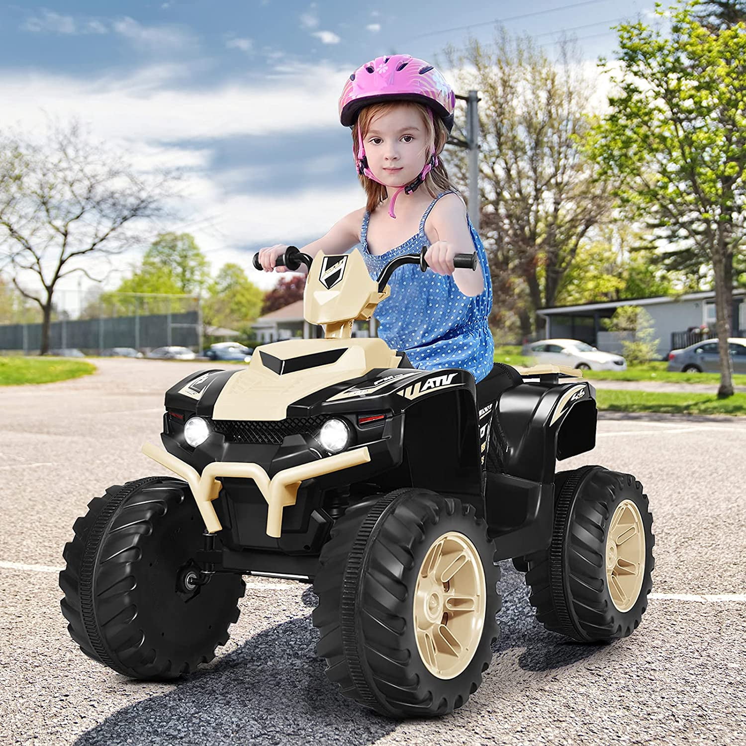 Infans 12V Kids 4-Wheeler ATV Quad Ride On Car w/ LED Light & Music ...