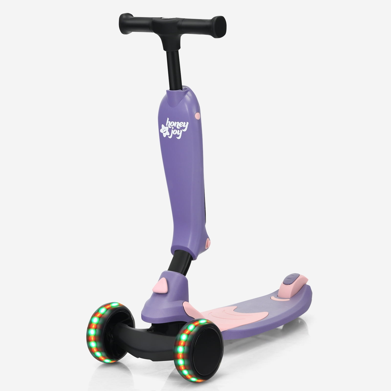 Infans 2-in-1 Kids Kick Scooter w/ Removable Seat Flash Wheels & Brake ...