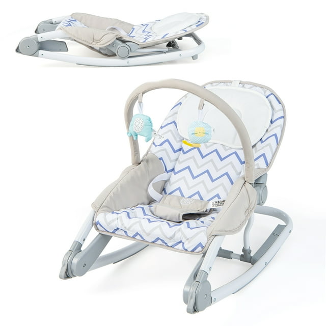 Infans 2-in-1 Baby Bouncer & Rocker Foldable Infant Rocking Seat w ...