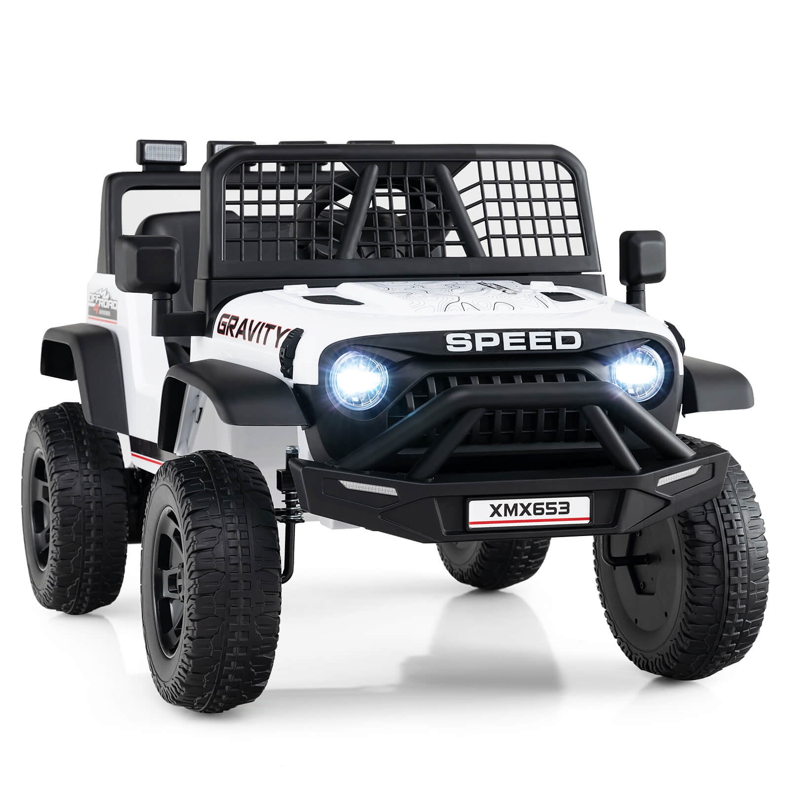 Infans 24V Ride On Car w/Remote Control Music LED Headlights Spring ...