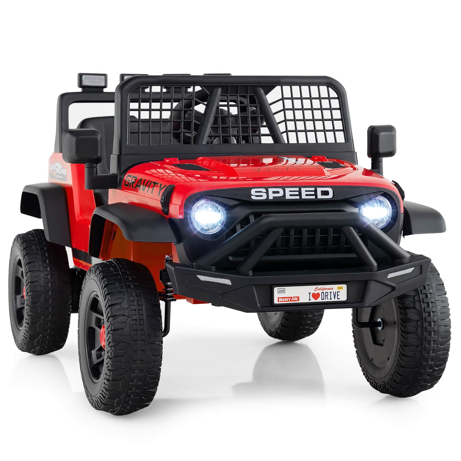 Infans 24V Ride On Car w/Remote Control Music LED Headlights Spring ...