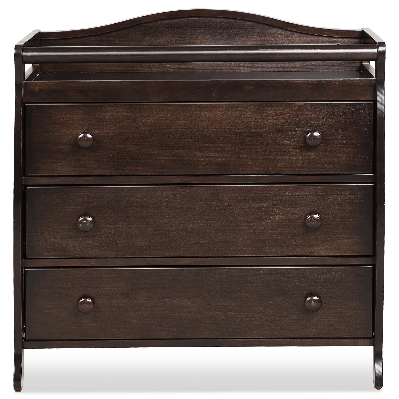 Infans Baby Diaper Changing Table with 3 Large Drawers, Protective Rail ...