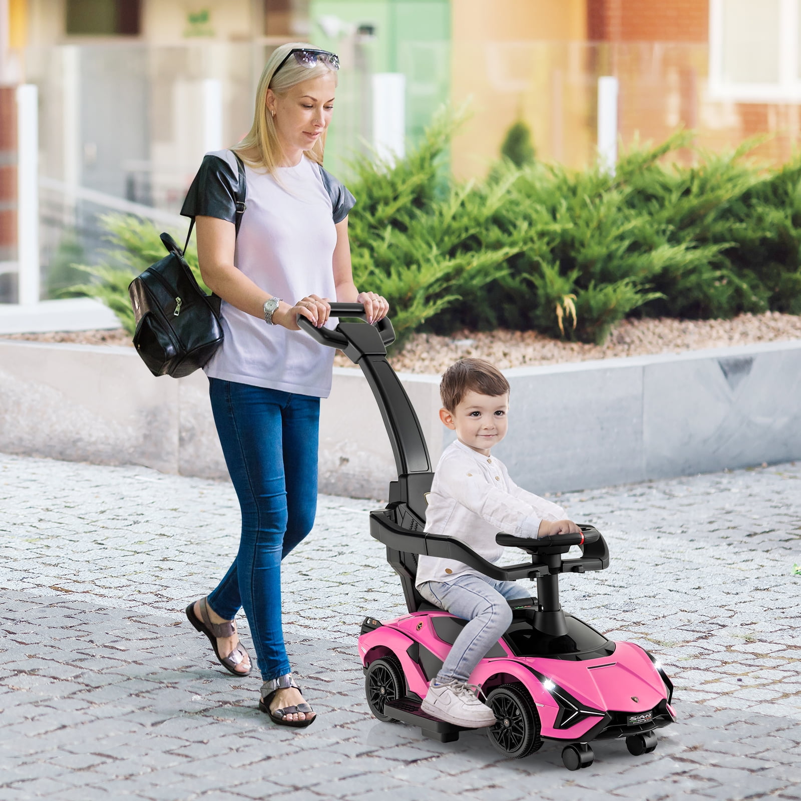 Infans 3-in-1 Licensed Lamborghini Ride on Push Car Walking Toy ...