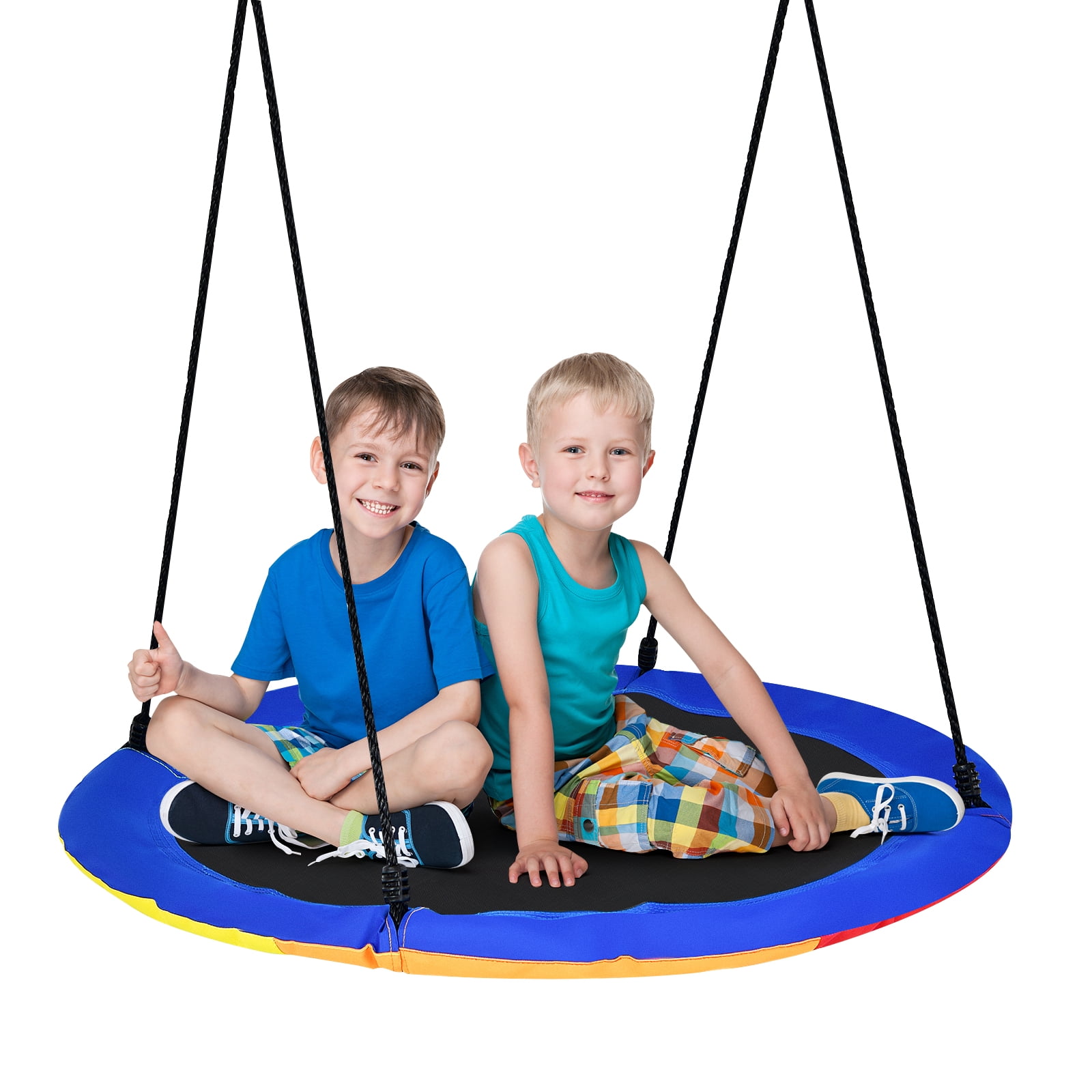 Infans 40" Outdoor Disc Swing for Kids, Round Tree Swing with Circle ...