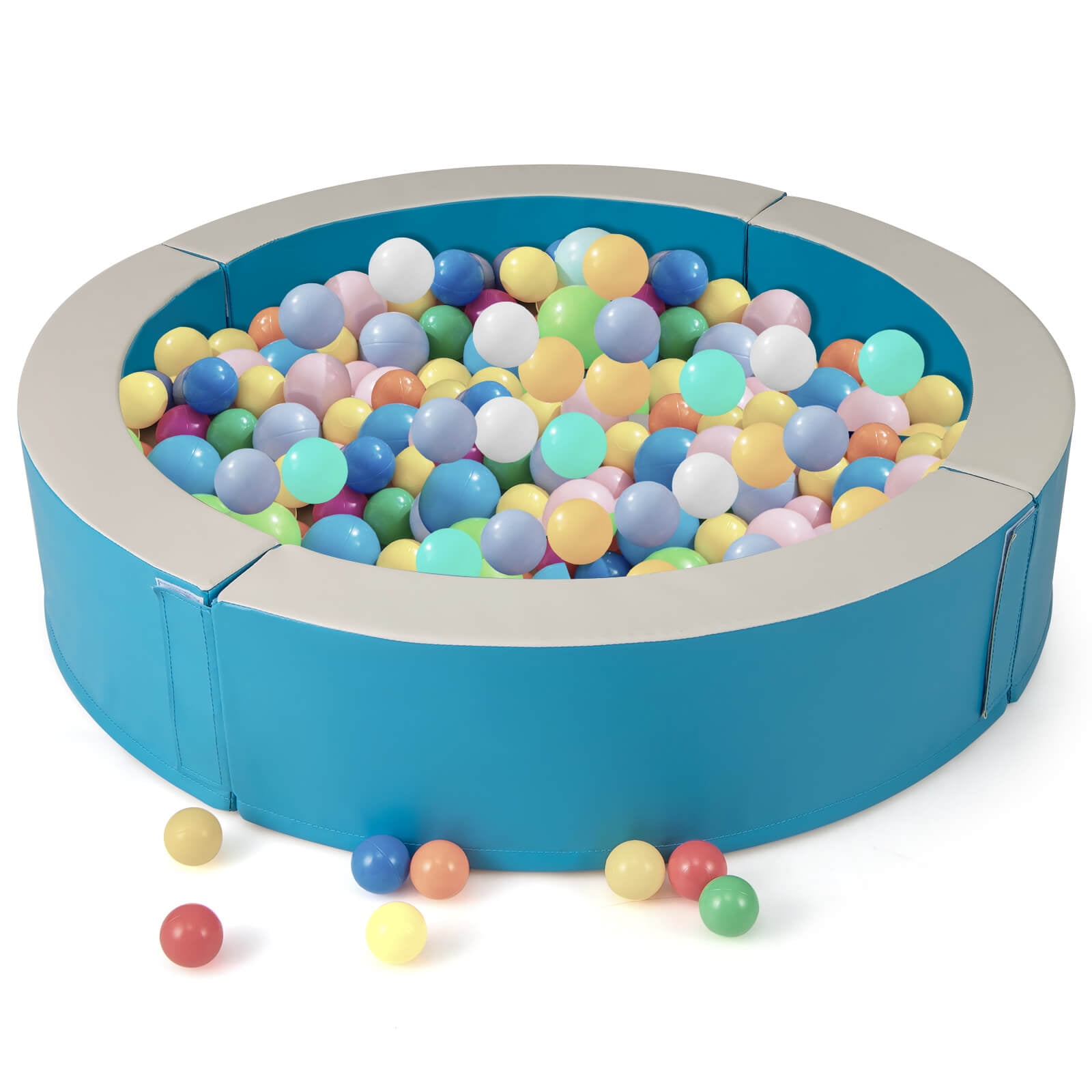 Infans 44.5" x 10" Baby Ball Pit Detachable Foam Ball Pit with 50 ...