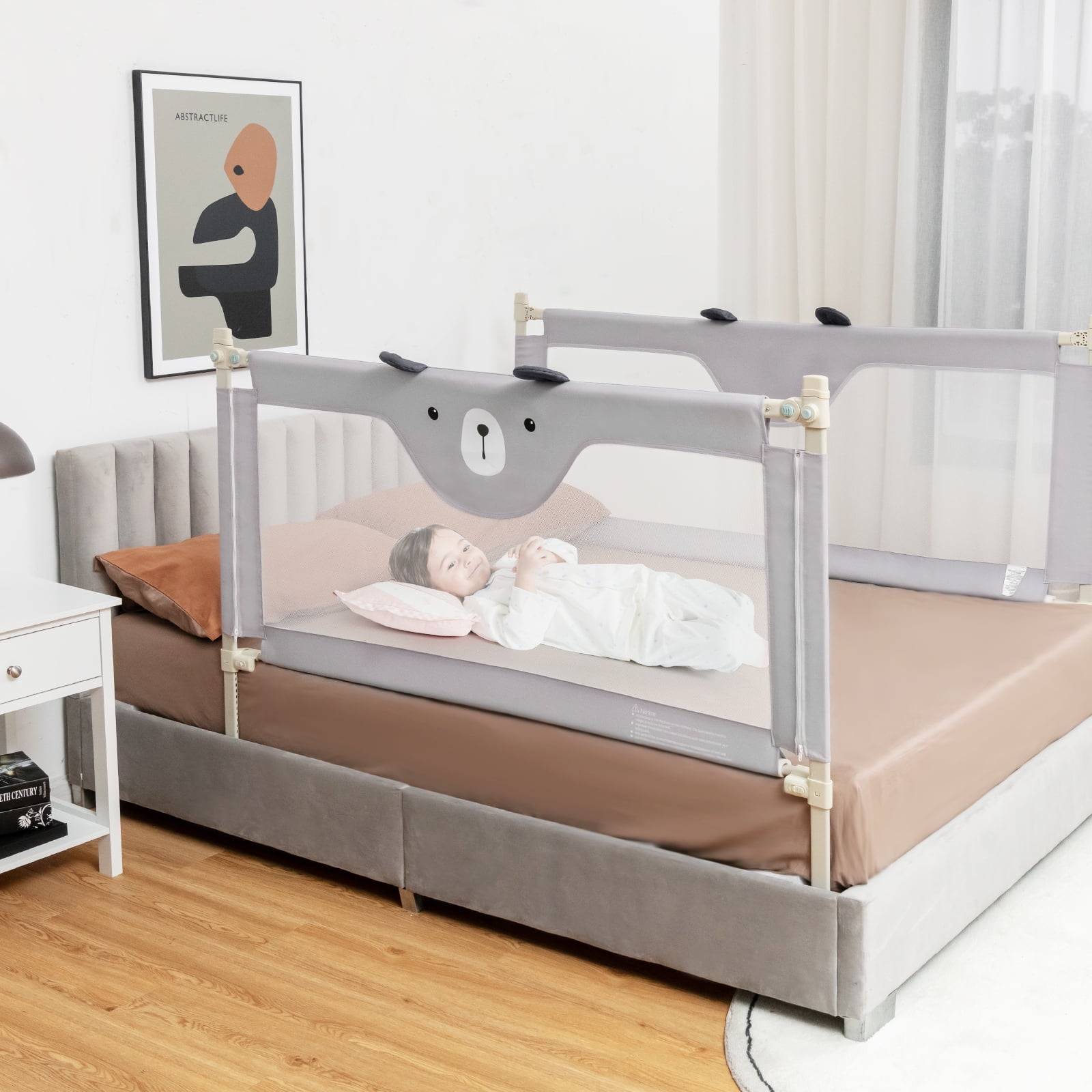 Infans 57" Bed Rail for Toddlers Vertical Lifting Baby Bedrail Guard ...