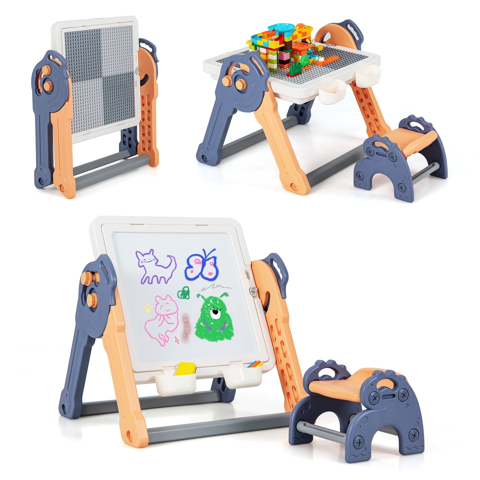 Free Shipping! Infans 6-in-1 Multi-activity Kids Play Table & Chair Set ...