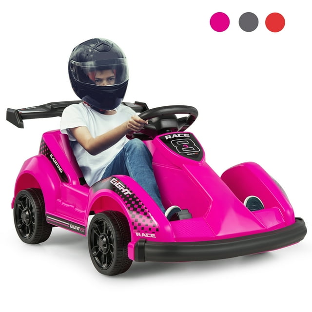 Infans Durable Electric Go-Kart with 6V Battery for Kids, 4-Wheel Racer ...