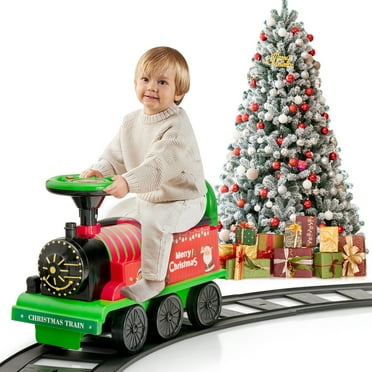 Gymax Toddler's 6V Electric Rideable Train Toy with Track & 6 Wheels ...