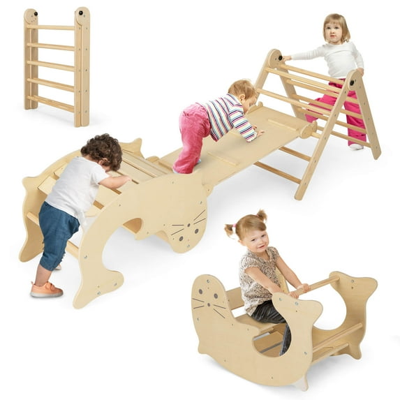 Infans 7-in-1 Indoor Climbing Toys for Toddlers w/ Reversible Ramp Sea ...
