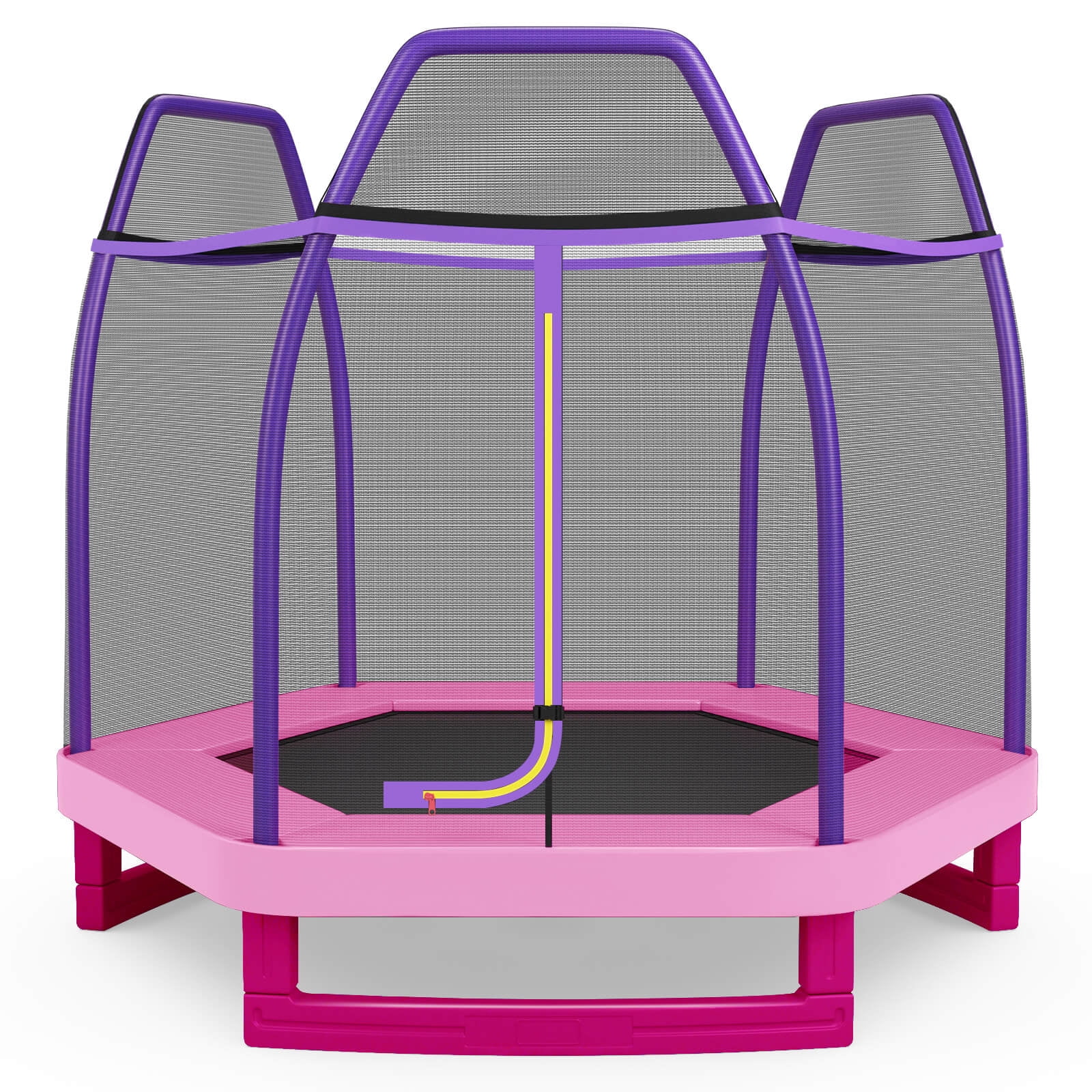 Infans 7FT Kids Trampoline with Safety Enclosure Net Spring Pad ...