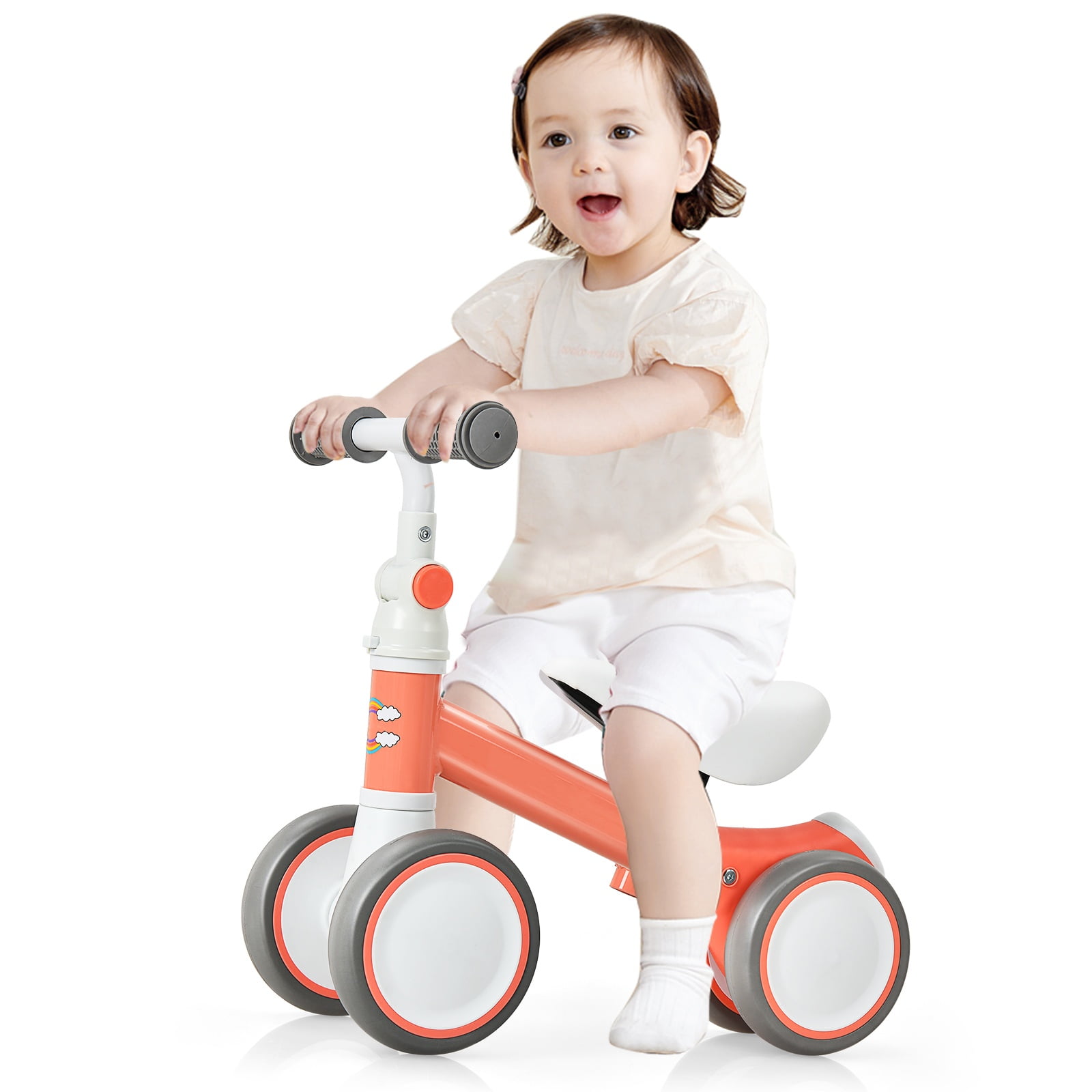 INFANS Baby Walker, Balance Bike, Toddler Toy, 4-Wheel Infant Bicycle ...