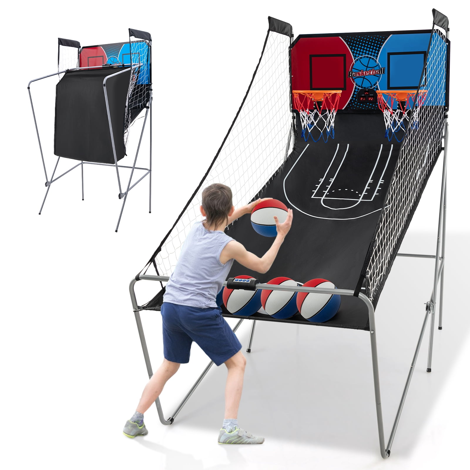 Infans Dual Shot Basketball Arcade Game w/ Sound Electronic Scoring 8 ...