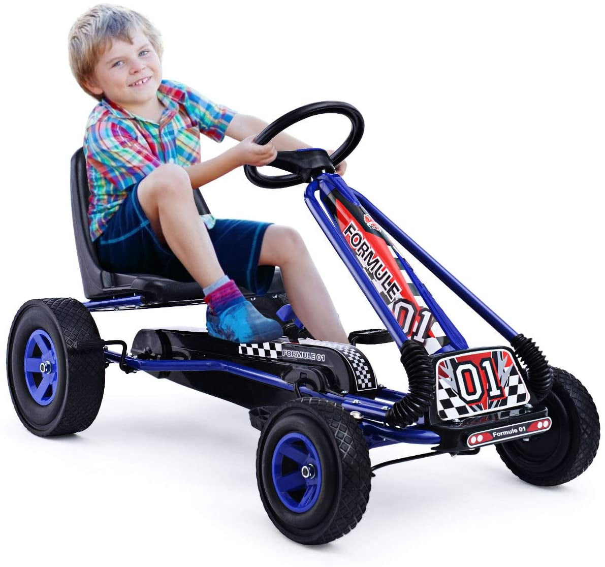Infans 4 Wheel Drift Cart, Pedal Powered Go-Kart for Kids, Ages 3-8 w ...