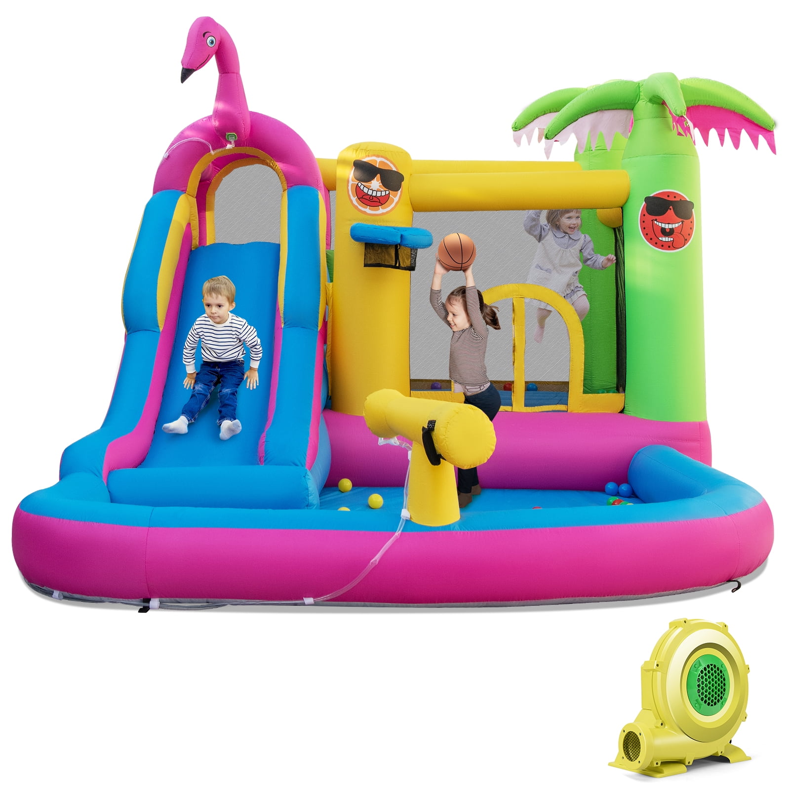 Infans Inflatable Bounce Castle for Backyard, Ocean Ball & 735W Blower ...