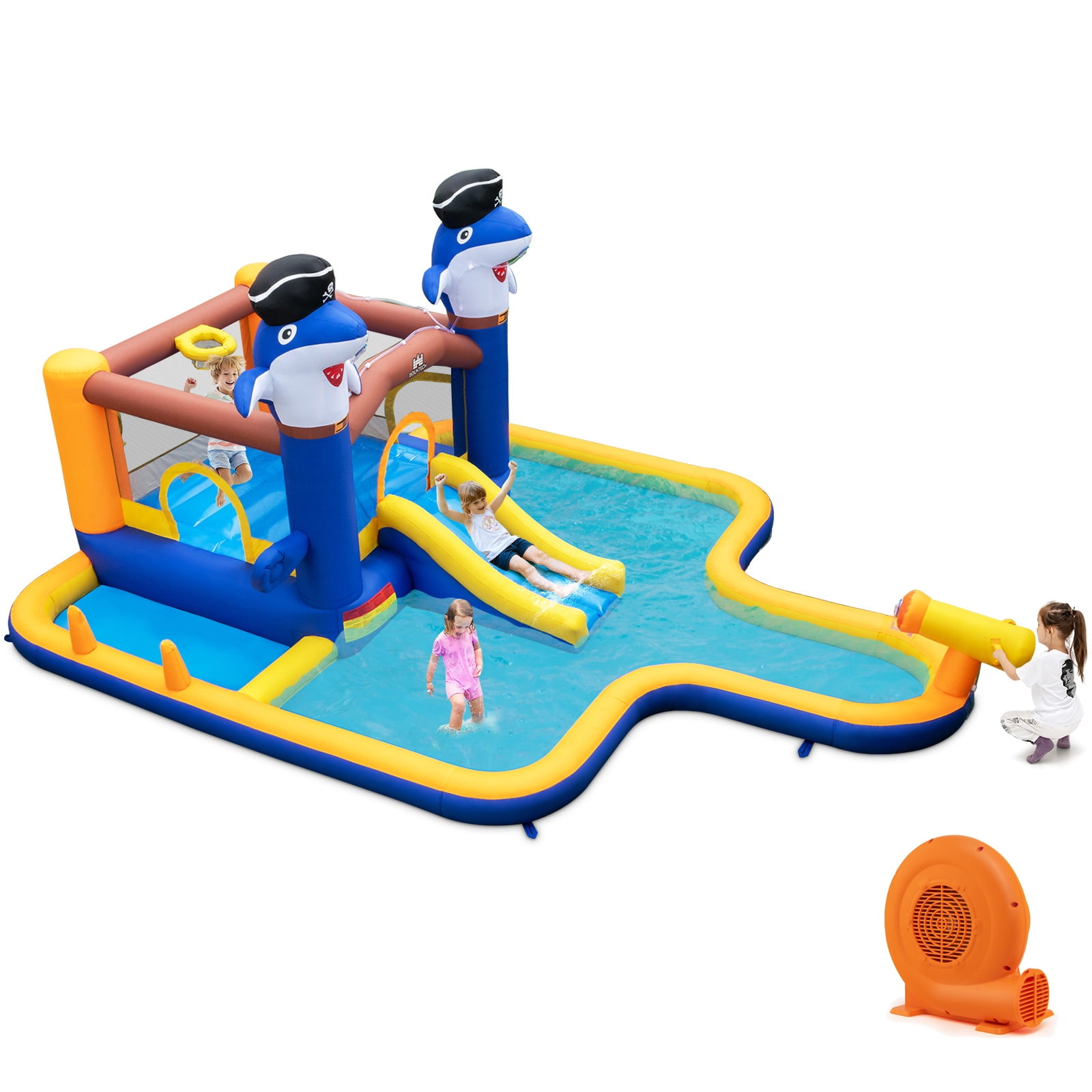 Infans Inflatable Water Slide Park Bounce House Splash Pool Water ...