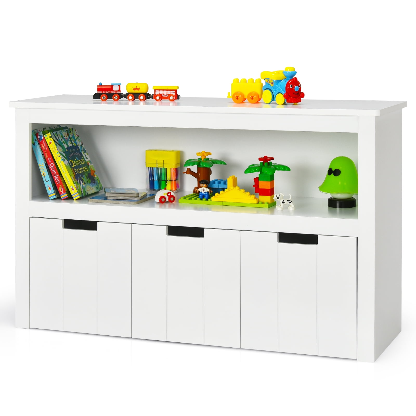 Infans Kid Toy Storage Cabinet 3 Drawer Chest w/Wheels Large Storage ...