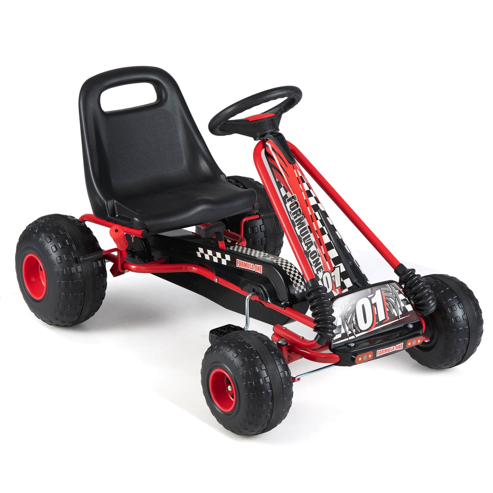 Infans Kids 4-Wheel Pedal Go Kart w/Clutch & Hand Brake. Multi-Terrain ...