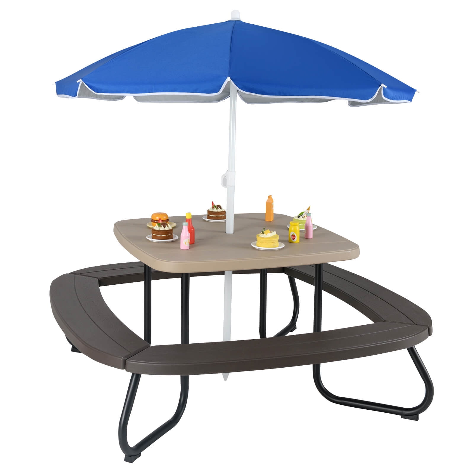 Infans Kids Picnic Table Outdoor Activity Table w/ Adjustable ...