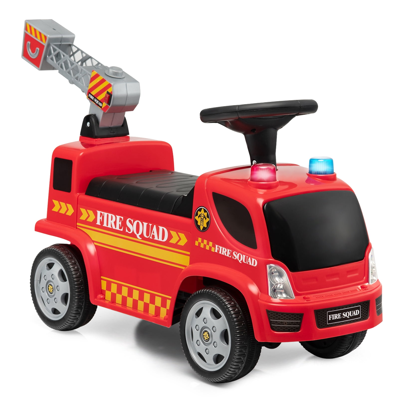 Infans Toddler Ride On Fire Truck Toy with Wheels, Outdoor Baby Push ...