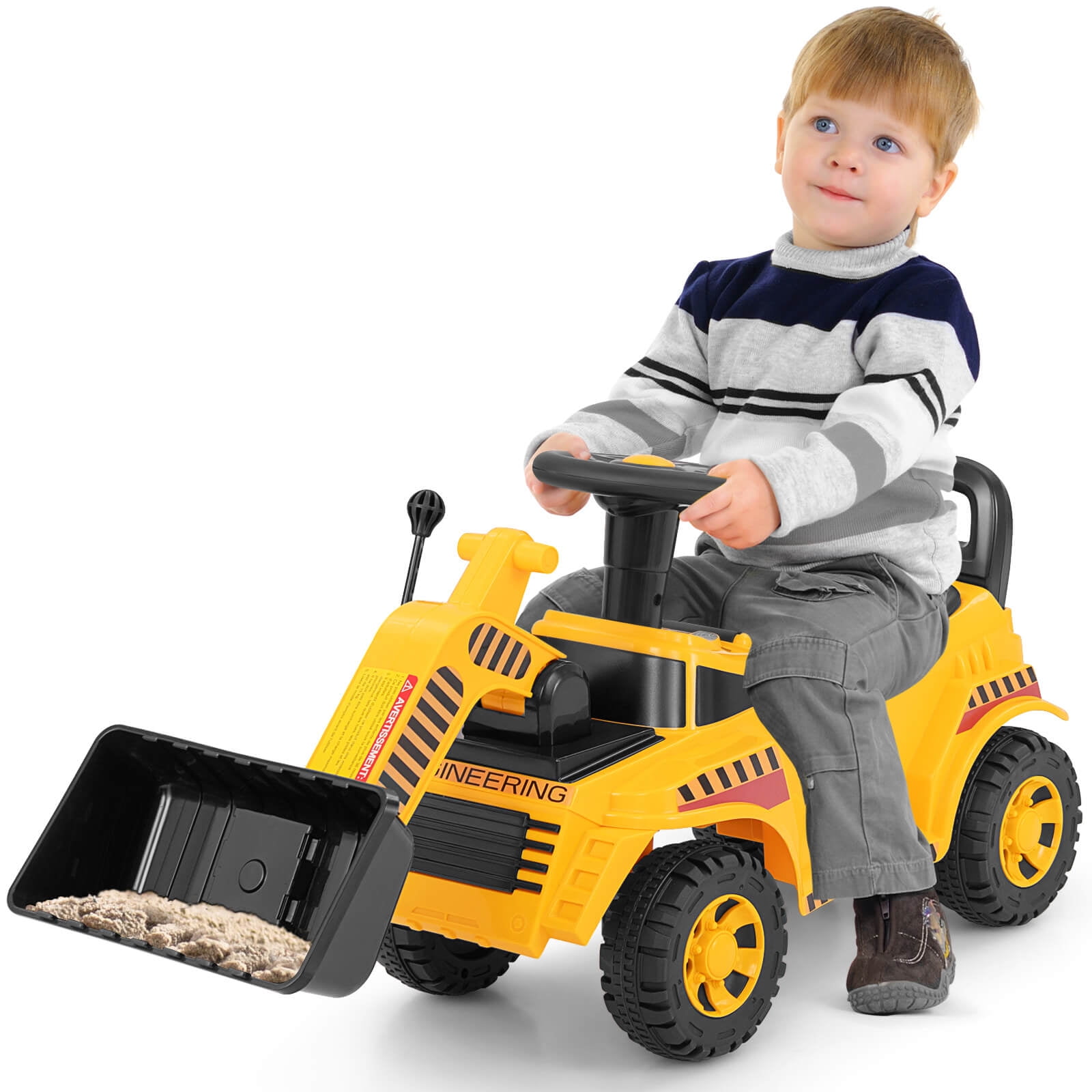 Infans Kids Ride on Bulldozer w/Adjustable Bucket Engine Sound ...