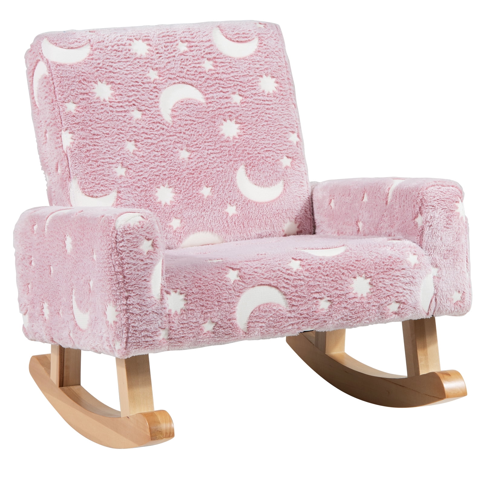 Infans Kids Rocking Chair Upholstered Flannel Children Rocker with ...