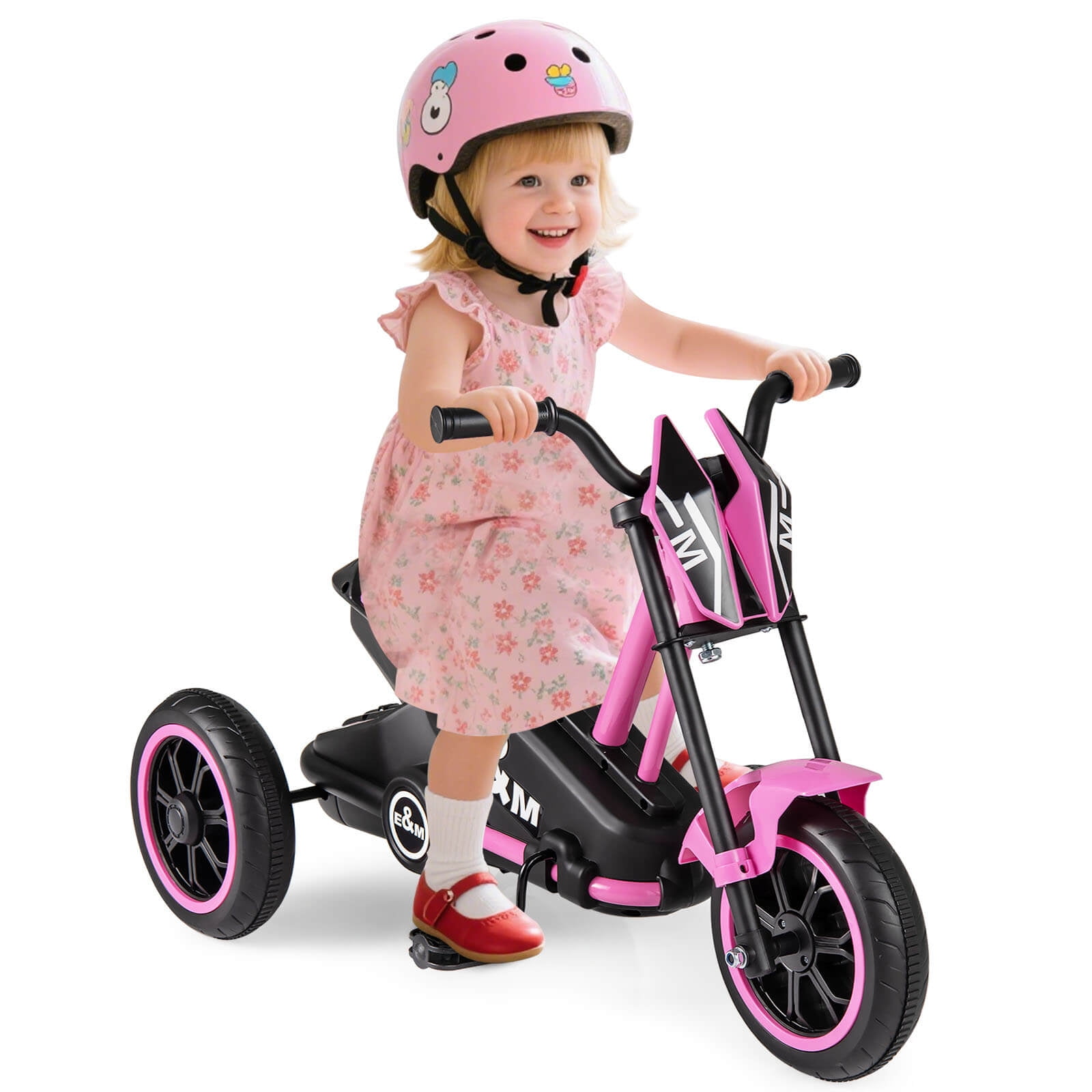 Infans Kids Tricycle w/Foot Pedals, Forward/Backward, Steering ...