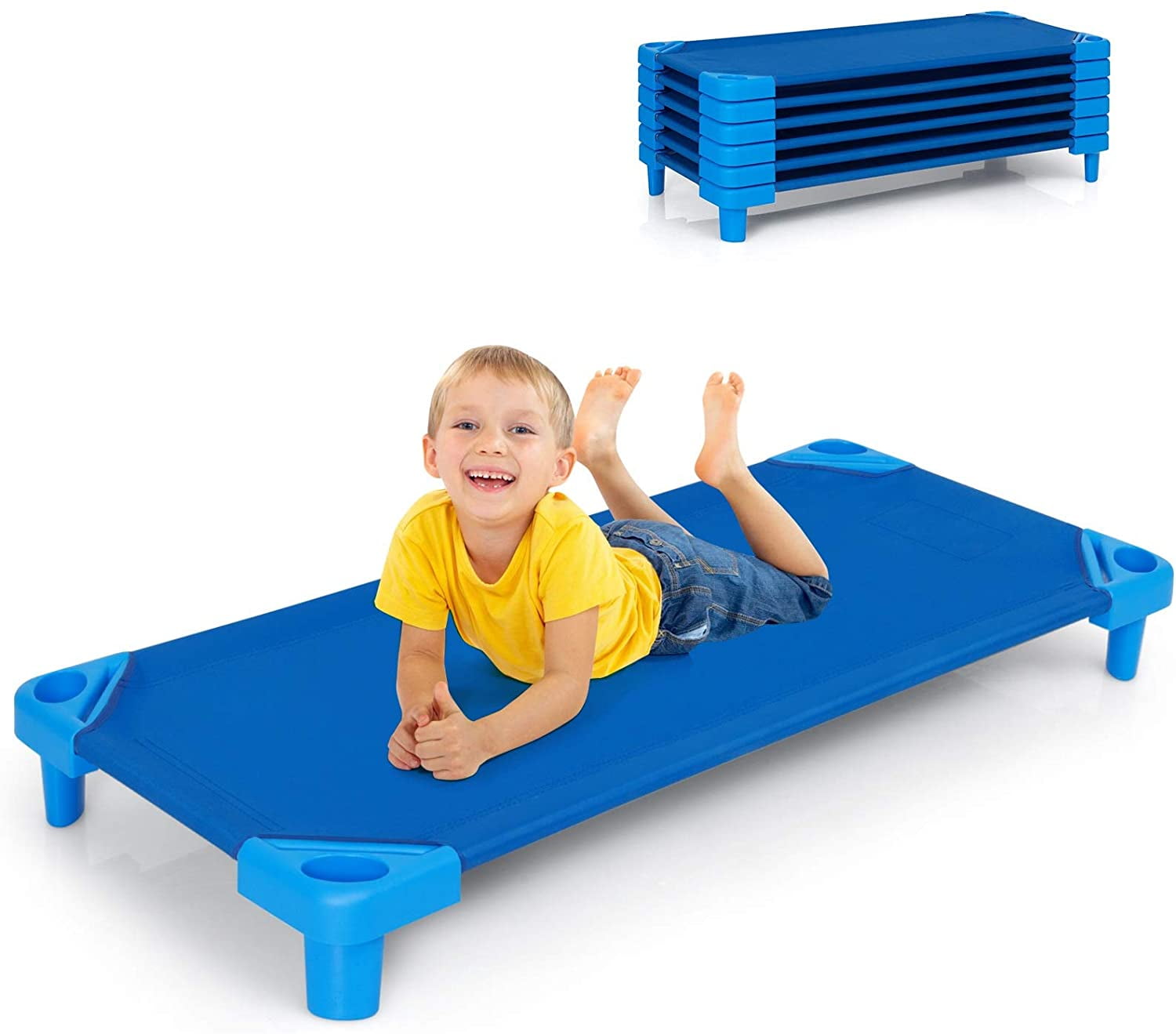 "Infans 6-Pack Stackable Naptime Cot for Kids, Comfy Sleeping Mat for ...