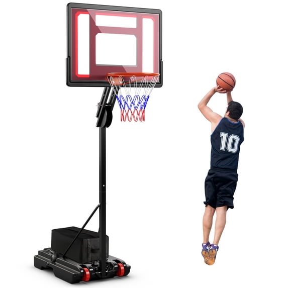 INFANS, Portable Basketball Hoop System, 5-10 FT Adjustable, Outdoor ...