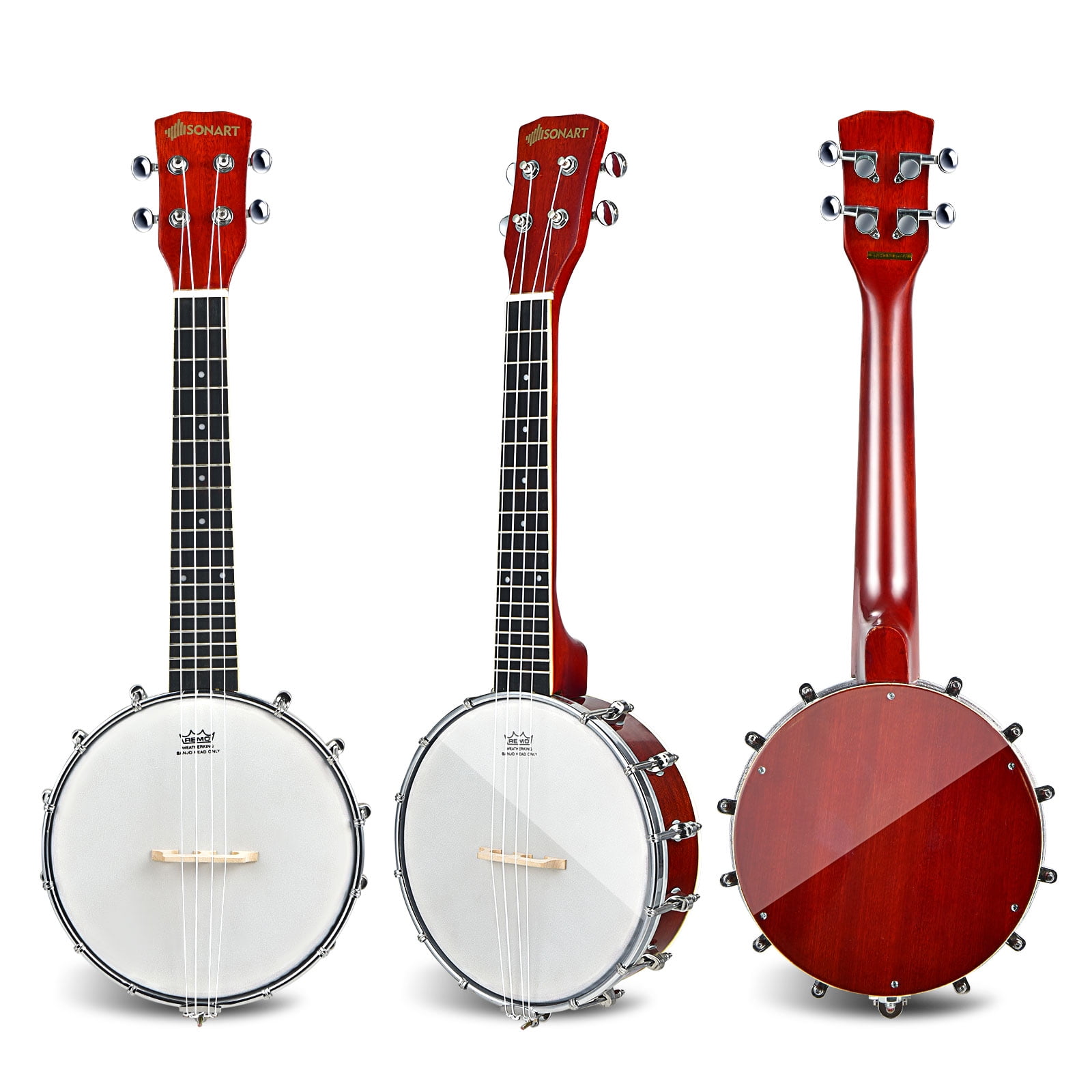 Infans Sonart 24" 4-String Banjo Ukulele Remo Drumhead Gig Bag for Kid ...