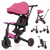 INFANS 8-in-1 Folding Tricycle for Toddlers, Beginner Bike with Push ...