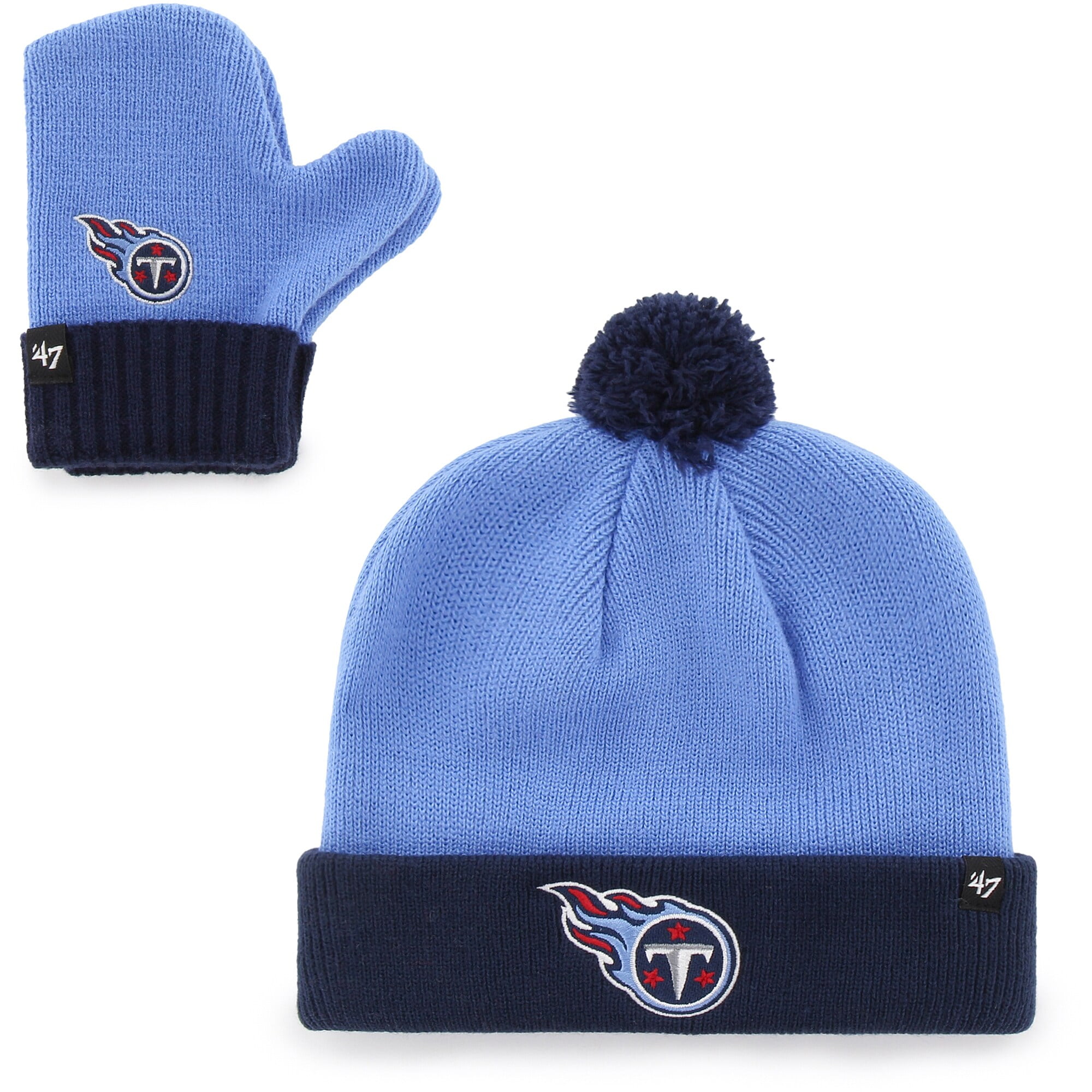 Infant '47 Light Blue/Navy Tennessee Titans Bam Bam Cuffed Knit Hat ...
