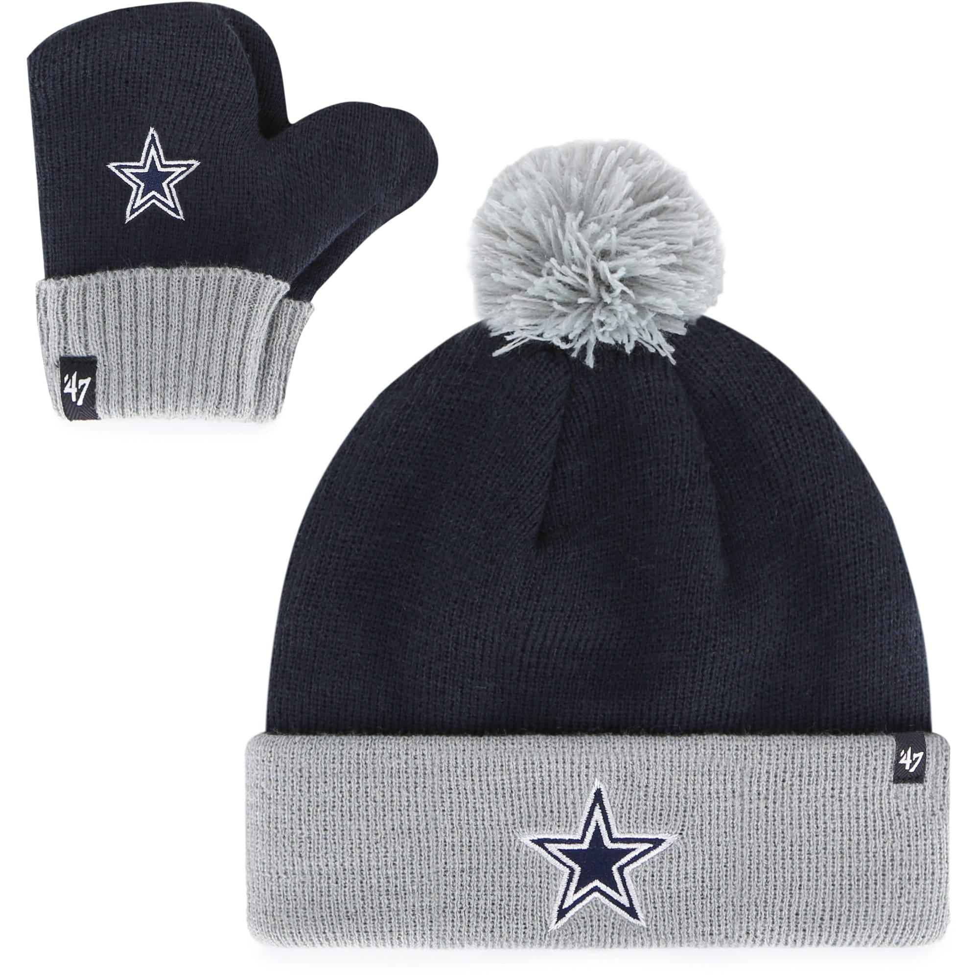 Infant '47 Navy Dallas Cowboys Bam Bam Cuffed Knit Hat with Pom ...